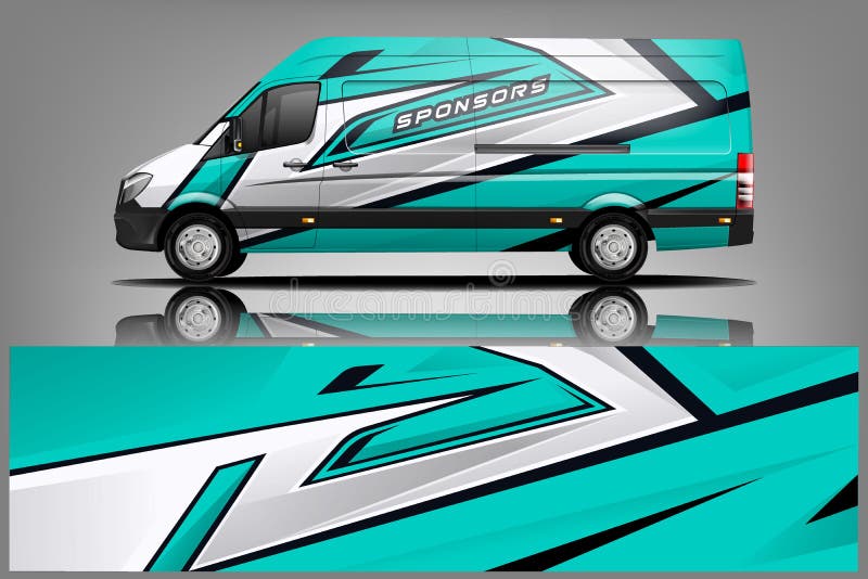 Van Wrap Livery Design. Ready Print Wrap Design for Van. - Vector Stock ...