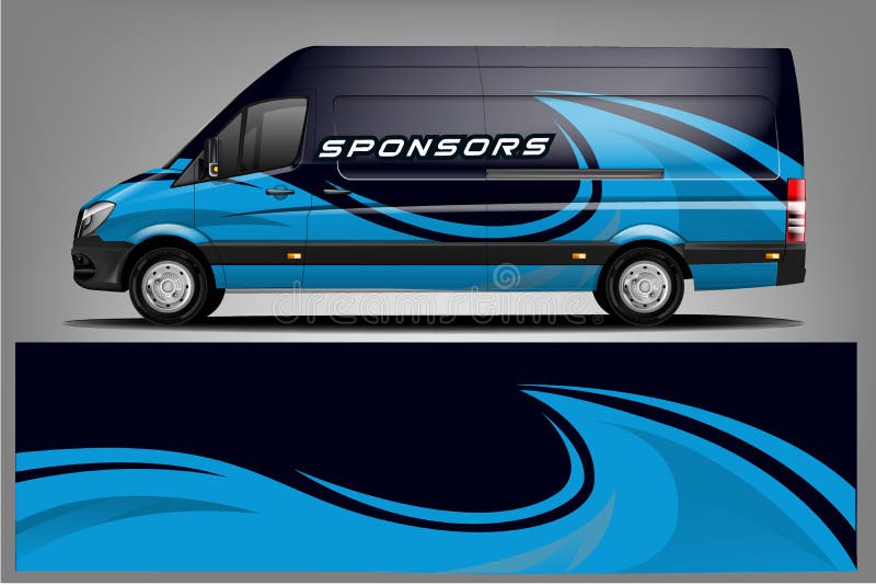 Van Wrap Livery Design. Ready Print Wrap Design Stock Illustration ...