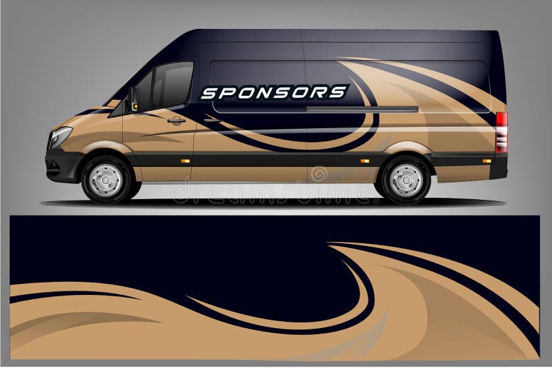 Van Wrap Livery Design. Ready Print Wrap Design Stock Illustration ...