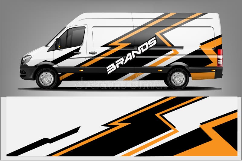 Van Wrap Livery Design. Ready Print Wrap Design Stock Illustration ...