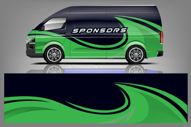 Van Wrap Livery Design. Ready Print Wrap Design Stock Illustration ...