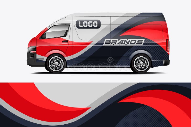 Van Wrap Livery Design for Company Stock Illustration - Illustration of ...