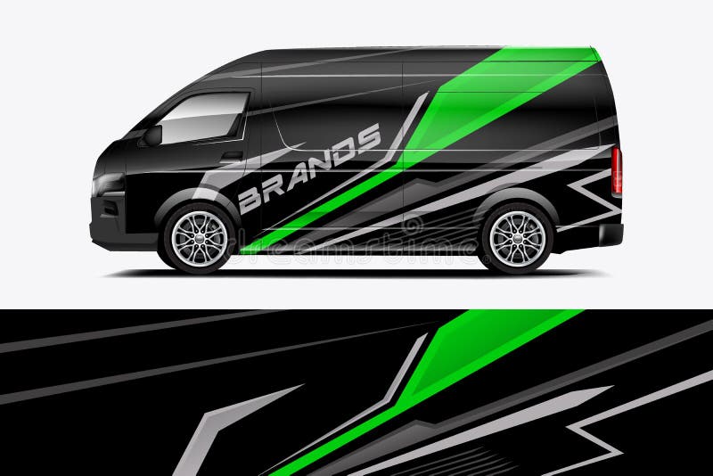 Van Wrap Livery Design for Company Stock Illustration - Illustration of ...