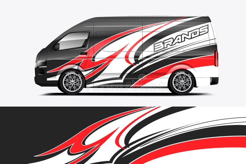Van Wrap Livery Design for Company Stock Illustration - Illustration of ...