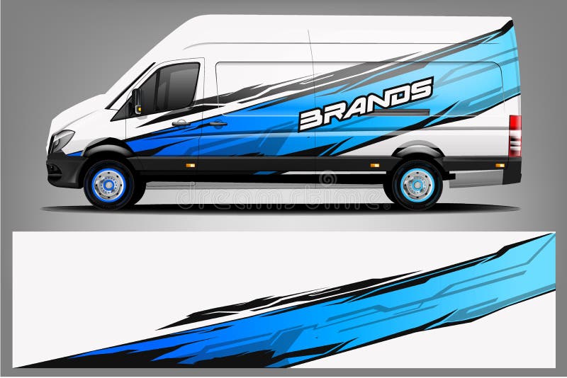 Van Wrap Livery Design. Ready Print Wrap Design Stock Illustration ...