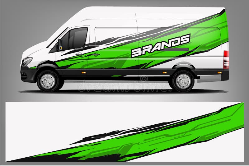 Van Wrap Livery Design. Ready Print Wrap Design Stock Illustration ...
