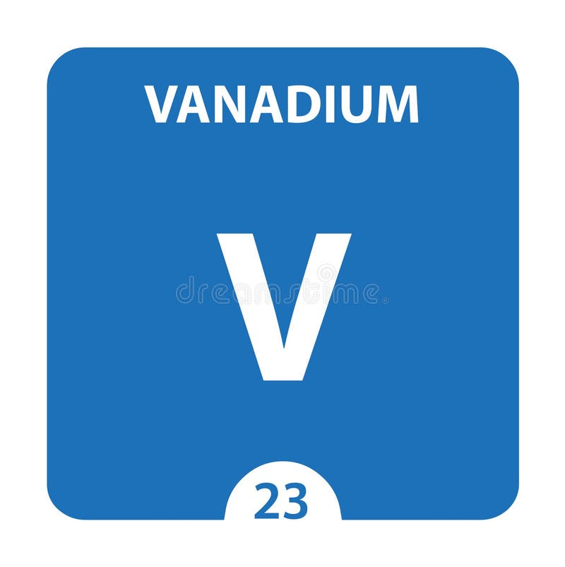 Vanadium Chemical 23 Element of Periodic Table. Molecule and ...