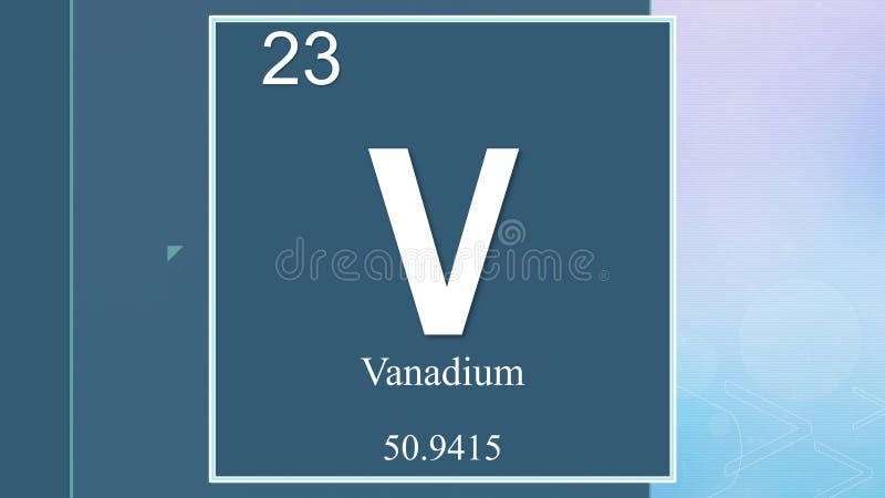 Vanadium Chemical Element Symbol on Blue Solid and Gradient Background Stock Illustration ...