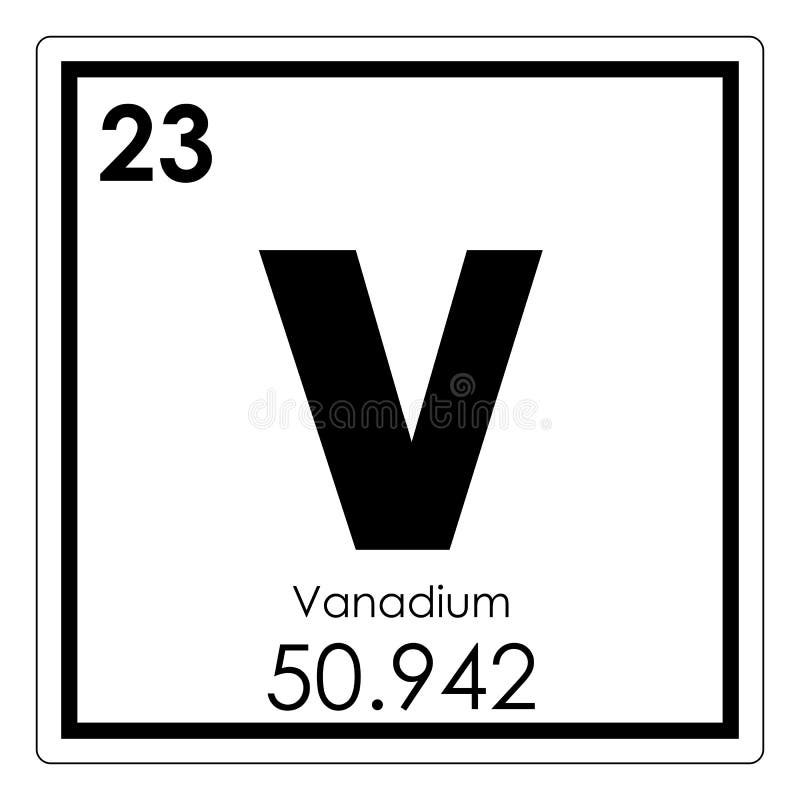 Vanadium V, Element Symbol from Periodic Table Series Stock ...