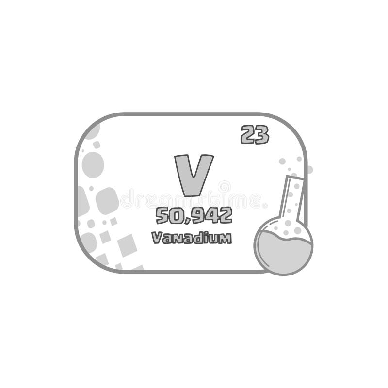 Vanadium Chemical Icon. Atomic Number Twenty Three. V Periodic Chart ...