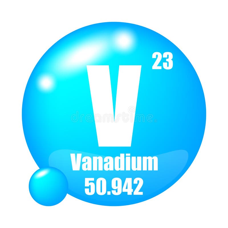 Vanadium Element Icon. V Atomic Symbol. Atomic Number 23. Atomic Mass ...