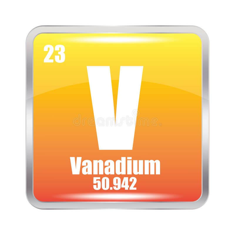 Vanadium Icon. V Chemical Element. Atomic Number 23. Mass 50.942 ...