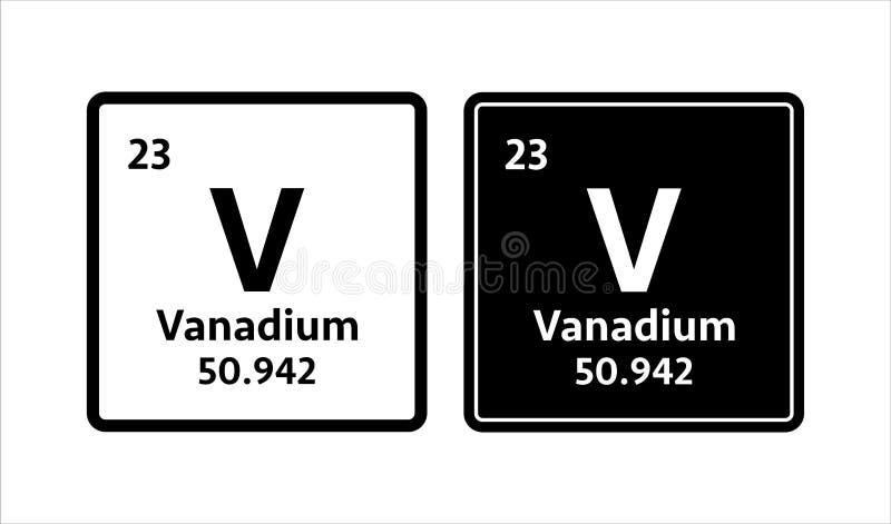 Vanadium Symbol. Chemical Element of the Periodic Table Stock Vector ...