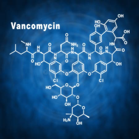 Vancomycin Molecule, Antibiotic, Chemical Structure Stock Illustration ...