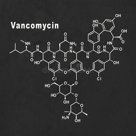 Vancomycin Molecule, Antibiotic, Chemical Structure Stock Illustration ...