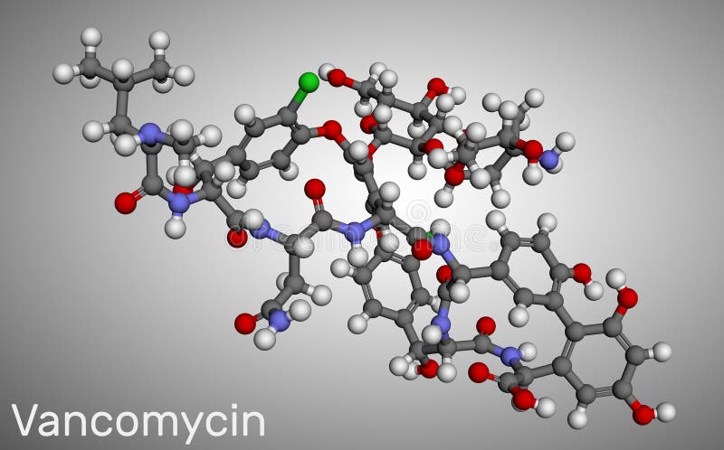 Vancomycin Molecule. it is is an Antibiotic Used To Treat Bacterial ...