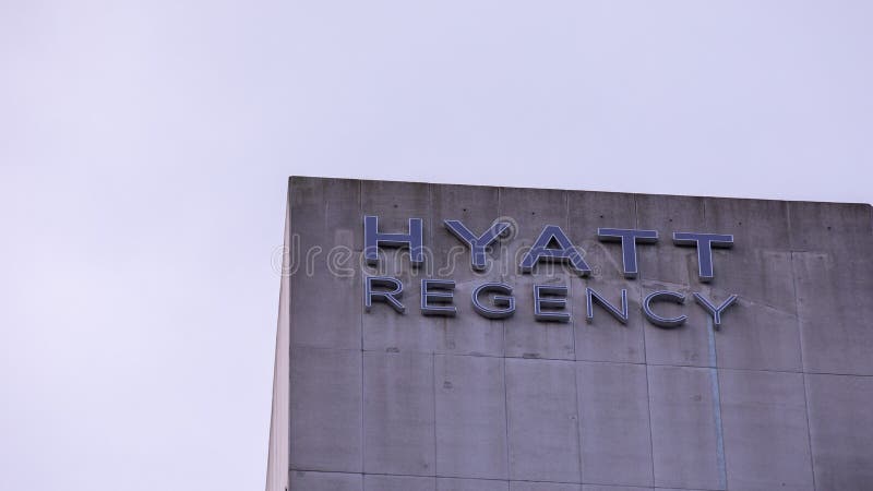 Logo of Hyatt Regency Hotel Chain on a Side of a Skyscraper Editorial ...