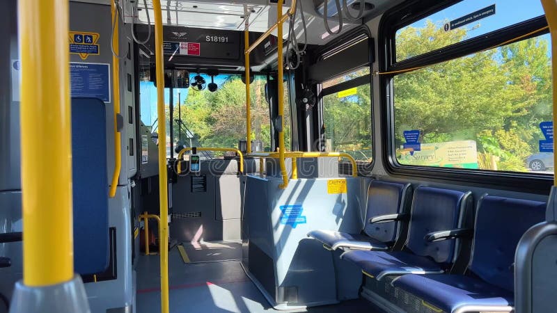 Vancouver BC, Canada 09.2022 Tap Machine Inside the Translink Bus is ...