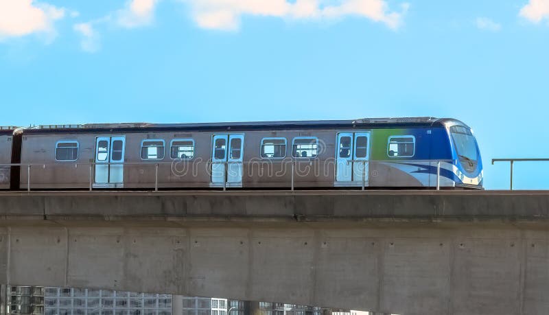 The Canada Line SkyTrain Metro System in Downtown Vancouver Editorial ...