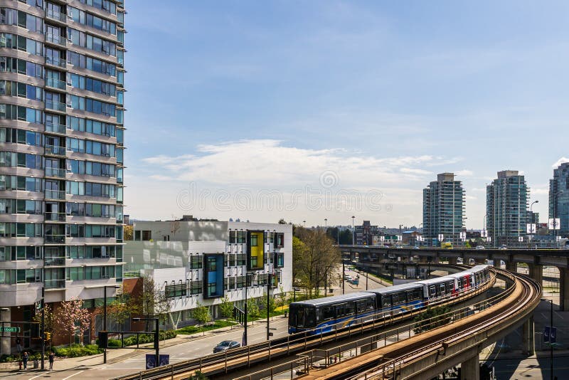 VANCOUVER, CANADA - APRIL 14, 2020: SkyTrain Rapid Transit System ...