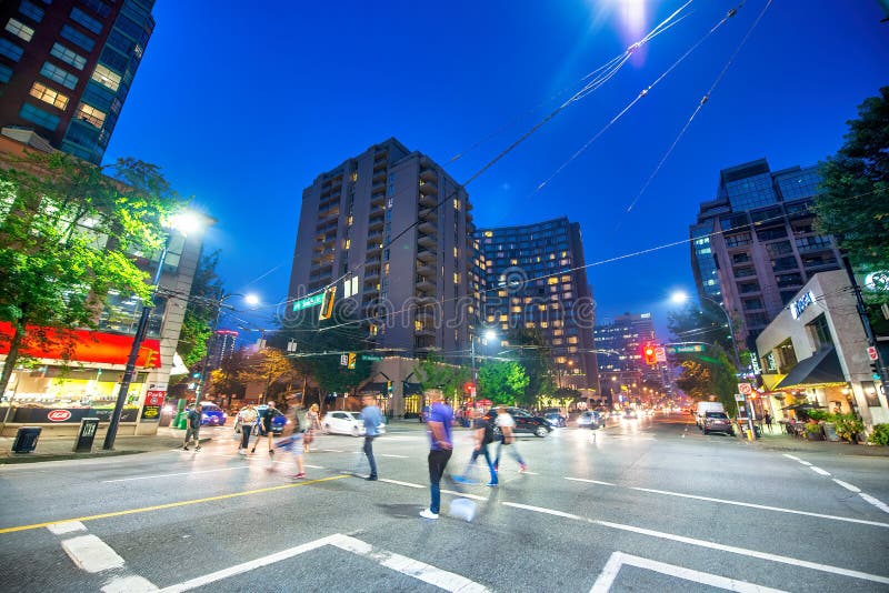 Vancouver, Canada - August 9, 2017: Downtown Vancouver Streets and ...
