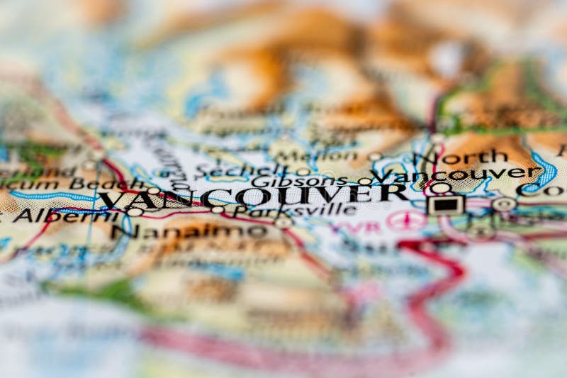 Vancouver, Canada Highlighted on a World Map Stock Photo - Image of ...
