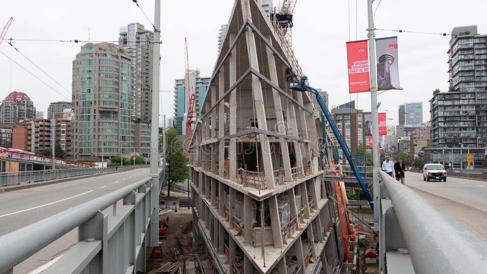 Vancouver, Canada - May 29, 2019: Building Architecture is Under Construction. Construction Site ...