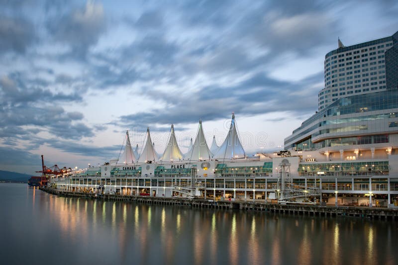 Vancouver Canada Place Night View Editorial Photography - Image of ...