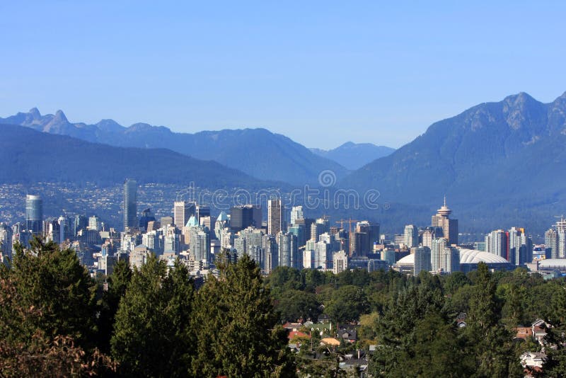 Vancouver city skyline stock image. Image of peaks, tall - 15764959
