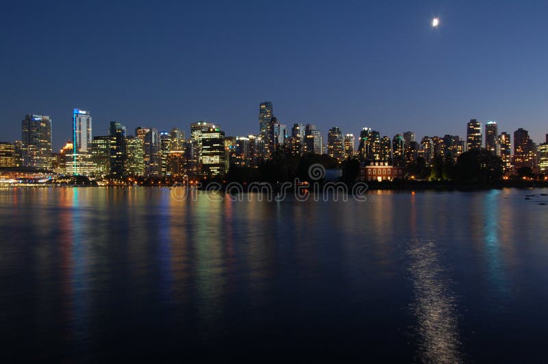 Vancouver Cityscape At Night Stock Image - Image of port, columbia ...