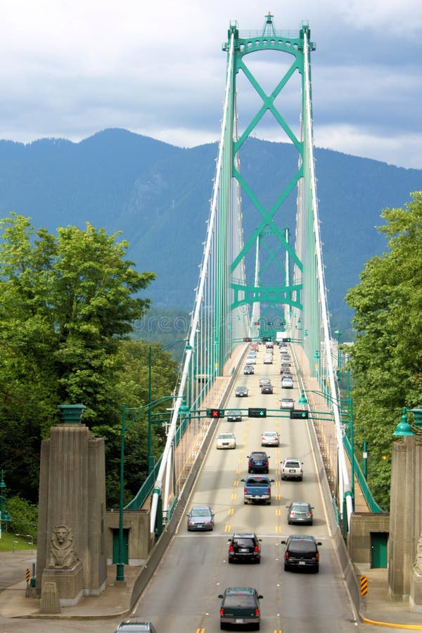 Vancouver - Lions Gate Bridge Stock Image - Image of columbia, beach ...