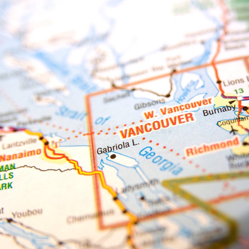 Vancouver map stock image. Image of closeup, navigation - 12589033