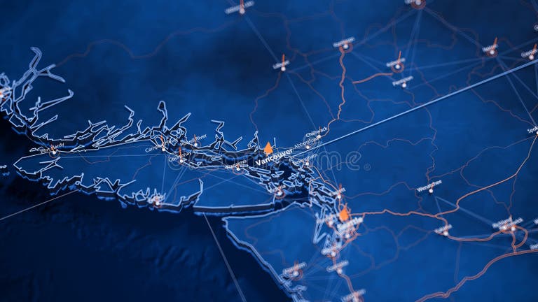 Vancouver Map Big Data Visualization. Futuristic Map Infographic of City in Canada Stock ...