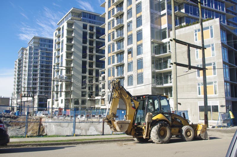 Vancouver New Condo Construction Editorial Photo - Image of gear ...
