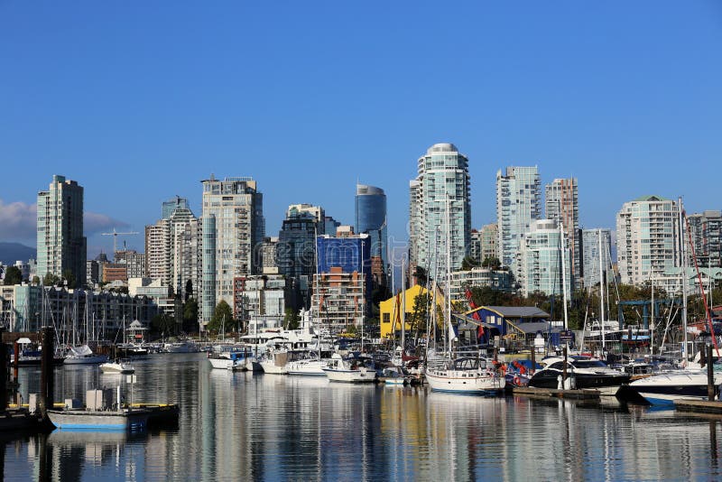 Vancouver Skyline Harbour editorial stock image. Image of landmarks ...