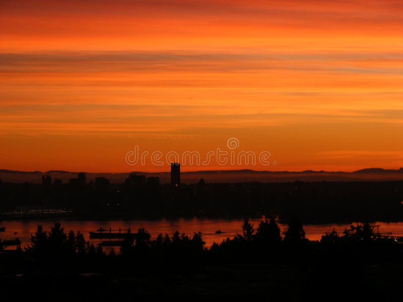Vancouver Sunset stock image. Image of sunset, vancouver - 38178611