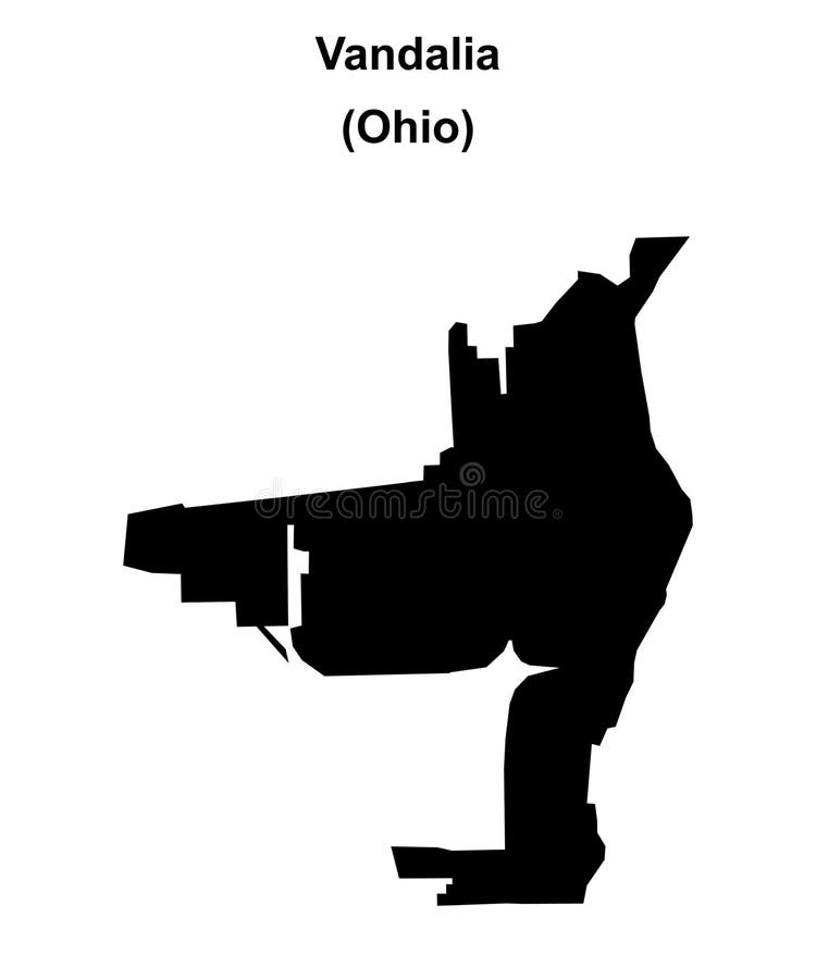 Vandalia outline map stock vector. Illustration of detailed - 357494442