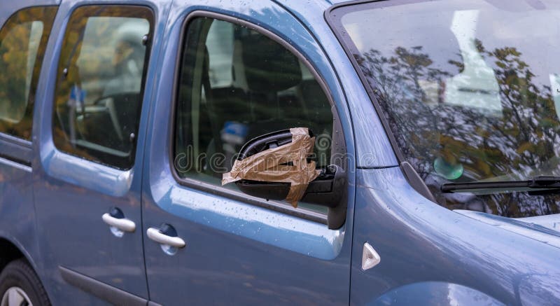 Vandalism on a Car Exterior Mirror Symbol Stock Photo - Image of mirror ...