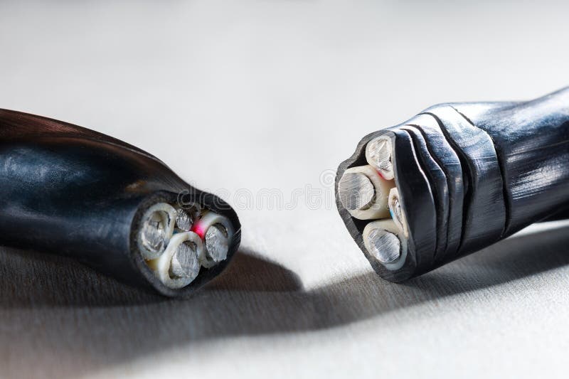 Vandalism. Cut, Broken, Damaged Power Electrical Cable. Stock Image ...