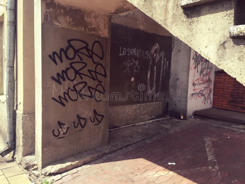 Graffiti wall vandalism stock image. Image of dirty, closeup - 6132431