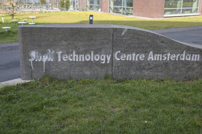 Vandalized Billboard Entrance of the Shell Building at at Amsterdam the ...