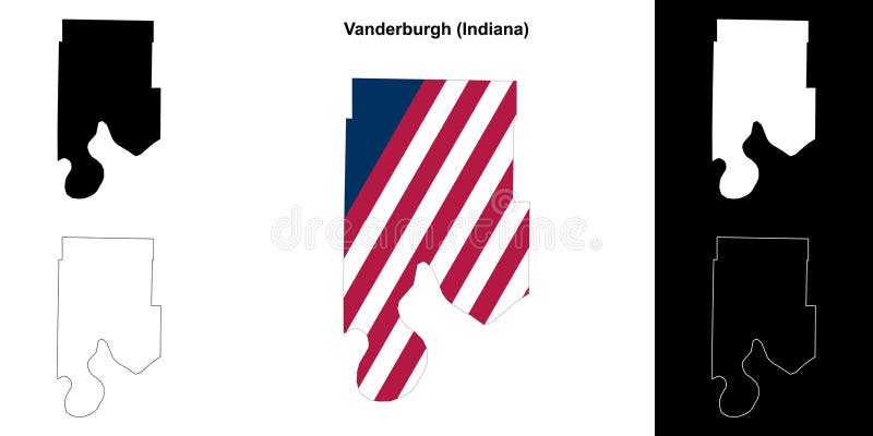 Vanderburgh outline map stock vector. Illustration of detailed - 323886032