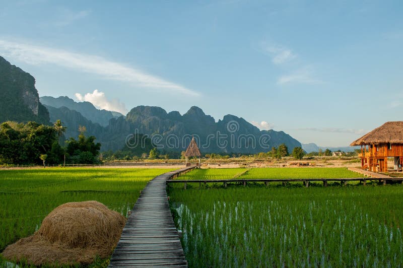 Vang vieng stock image. Image of rice, villa, tara, vang - 83579745