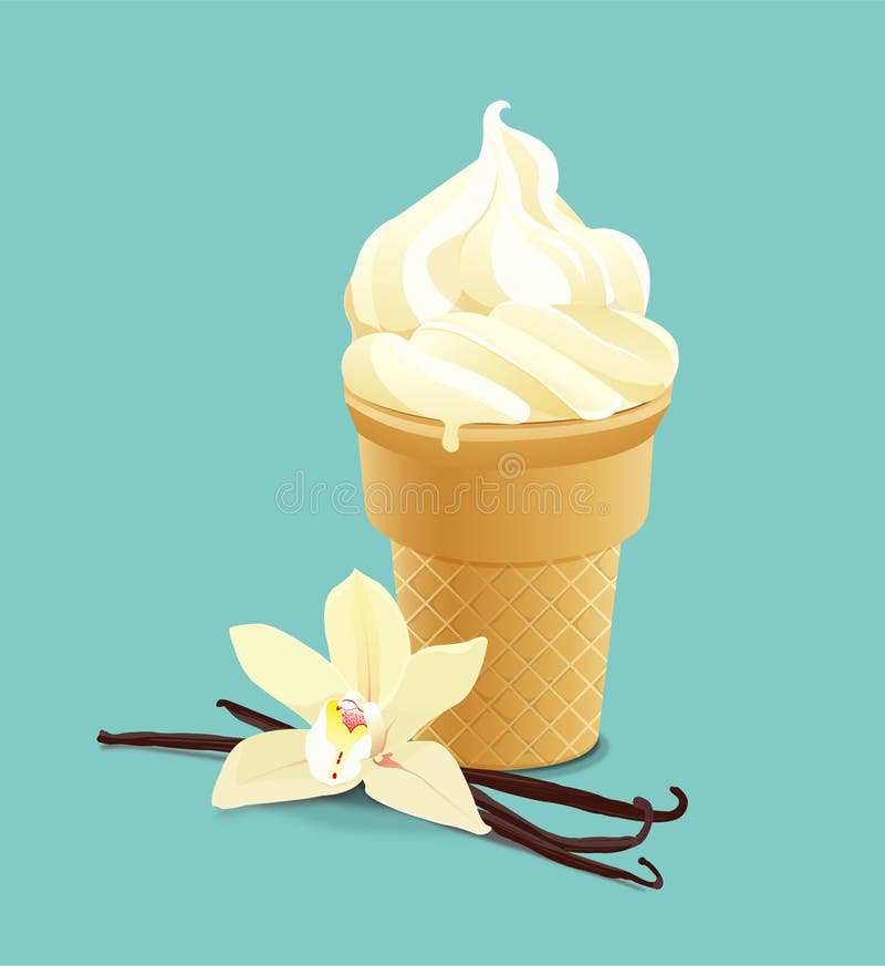 Vanilla Flavor Ice Cream Vector. Stock Vector - Illustration of drink ...