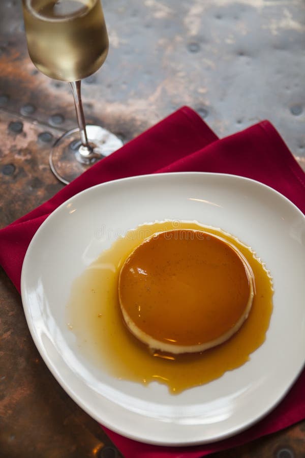 Vanilla Bean Flan and Champagne Stock Image - Image of vanilla ...