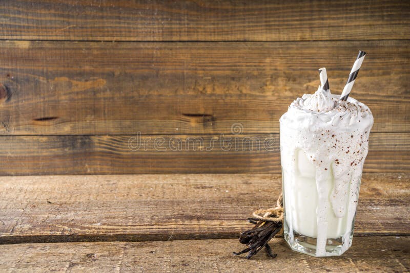 Vanilla bean milkshake stock image. Image of protein - 193840743