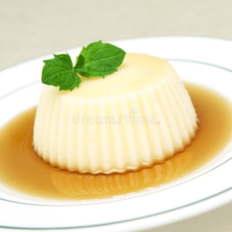 Vanilla and Caramel Pudding Stock Photo - Image of cotta, closeup: 31416268