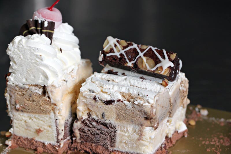 Vanilla and Chocolate Ice Cream Cake. Stock Image - Image of cream ...