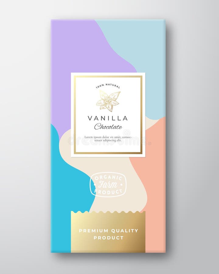 Vanilla Chocolate Label. Abstract Vector Packaging Design Layout with ...