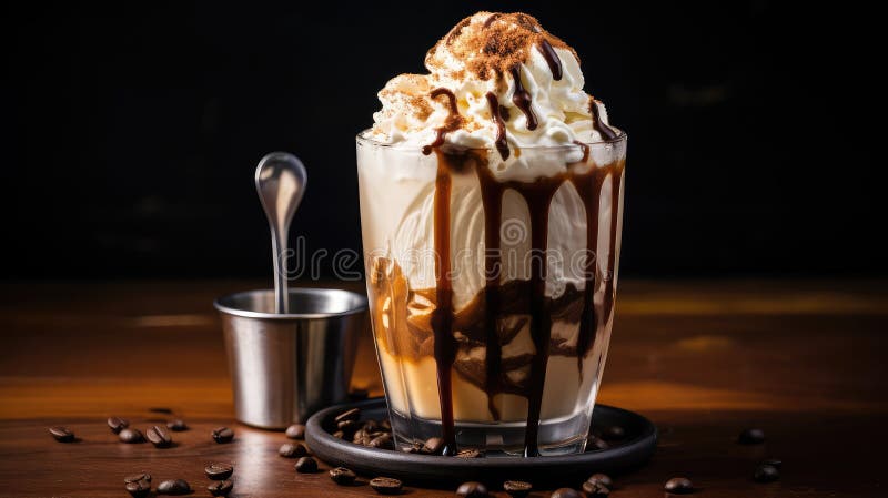 Vanilla coffee float stock illustration. Illustration of contrast ...